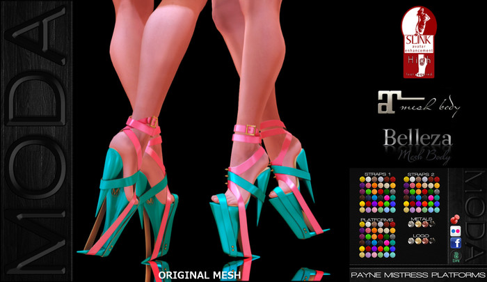 Second Life Marketplace - [MODA] PAYNE MISTRESS PLATFORMS & HUD (ANKLES)