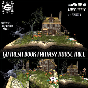 Second Life Marketplace - GD MESH BOOK FANTASY HOUSE MILL