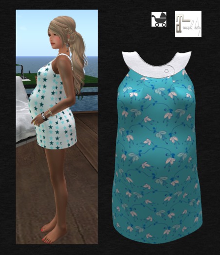 Second Life Marketplace - creani maternity blue flower clothes for ...