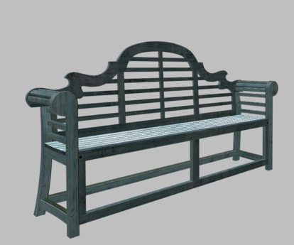Second Life Marketplace - "CdT" Lutyens bench Blue