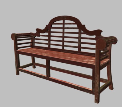 Second Life Marketplace - "CdT" Lutyens bench Old red