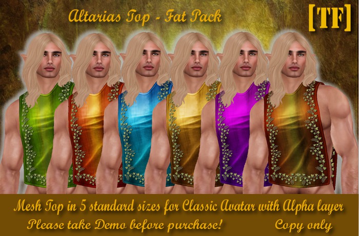Second Life Marketplace - ALTARIAS Top (Classic) - FAT PACK [TF ...
