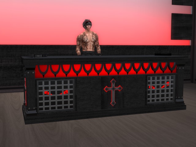 Second Life Marketplace - gothic necronomicon dj booth MESH