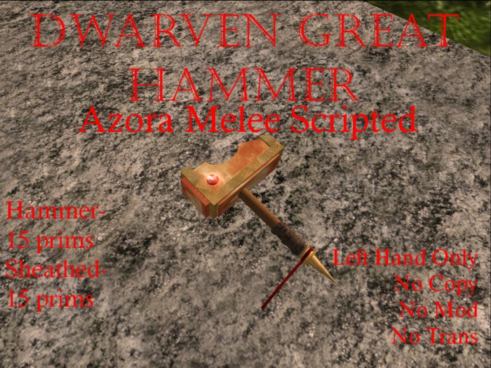 Second Life Marketplace - Dwarven Great Hammer lvl 1-3
