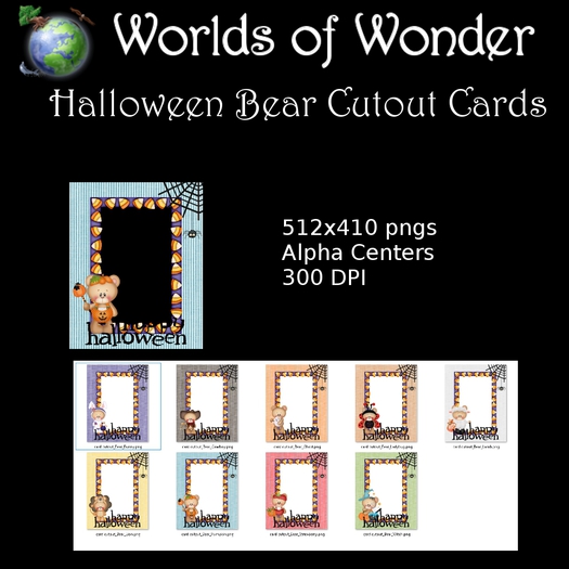 Second Life Marketplace - WoW Halloween Alpha Bear Card Textures
