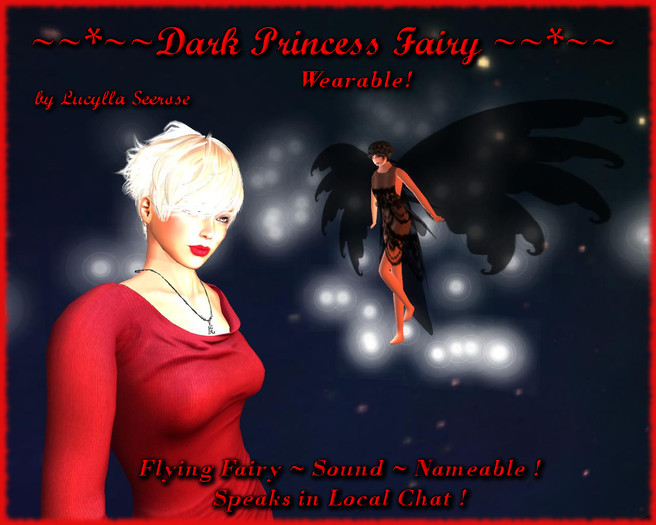 Second Life Marketplace - BoX ~*~Dark Princess Fairy~*~ Pet (WEARABLE ...