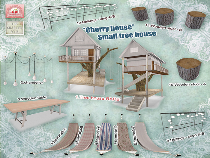 Second Life Marketplace - 10.*Cherry House*-Small tree house-Wooden ...