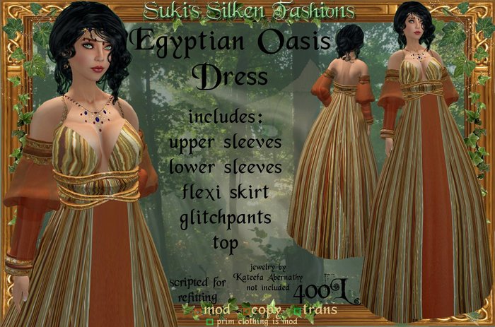 Second Life Marketplace - !~SSF~! Egyptian Oasis Dress