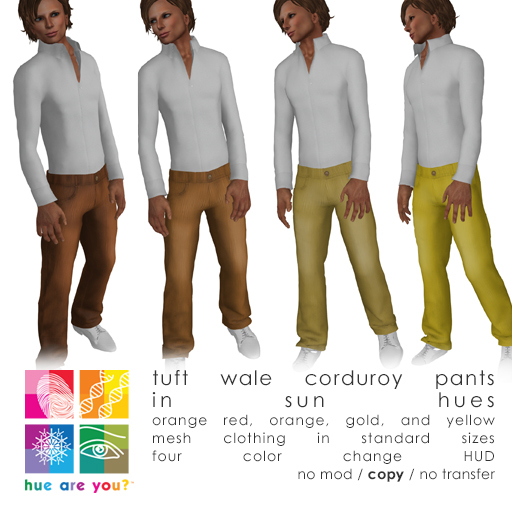 Second Life Marketplace - "hue are you?" tuft wale corduroy pants in ...