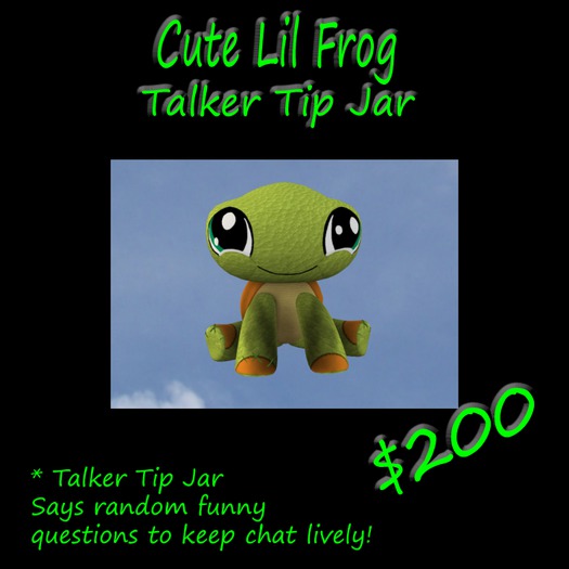 Second Life Marketplace - Cute Lil Frog Tip Jar