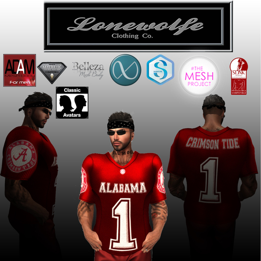 Second Life Marketplace - LWC Alabama Football Jersey