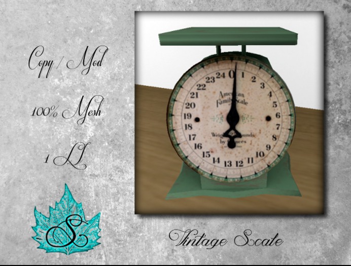 Second Life Marketplace - Vintage Scale {100% Original Mesh}