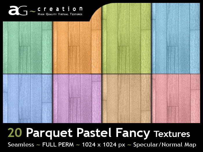 Second Life Marketplace - ~AG~ Creation ~ 20 Parquet Pastel Fancy ...