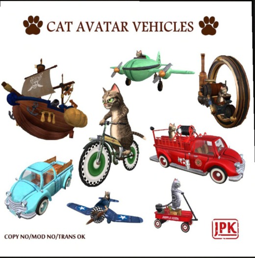 Second Life Marketplace - **JPK Cat Avatar Vehicles (Pick Up Blue) BOX