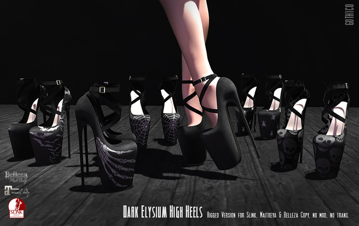 Second Life Marketplace - Goth1c0: Dark Elysium High Heels - DEMO