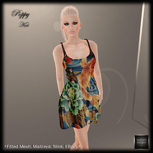Second Life Marketplace - SAS - Poppy Koi Dress (Mesh Bodies & Fitted Mesh)
