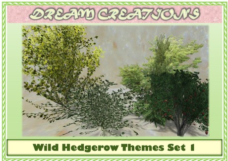 Second Life Marketplace - Wild Hedgerow Shrubs SET1(Straight Row)
