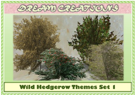 Second Life Marketplace - Wild Hedgerow Shrubs SET1(Straight Row)
