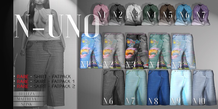 Second Life Marketplace - N-Uno - Mira Skirt // N 6 // Slink