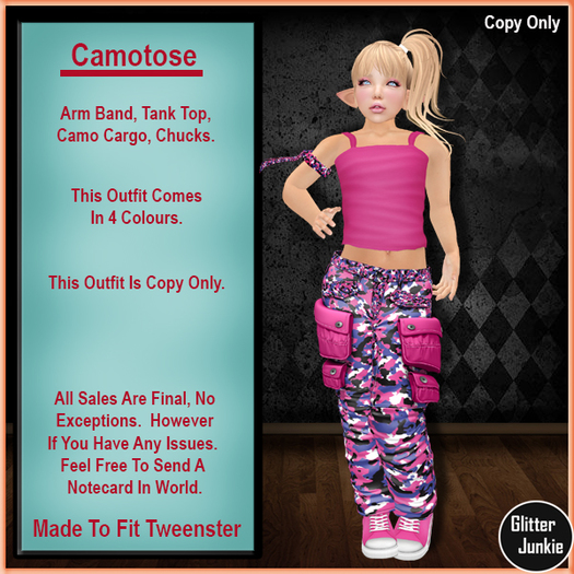 Second Life Marketplace - Glitter Junkie - Camotose Pink (Tweenster)