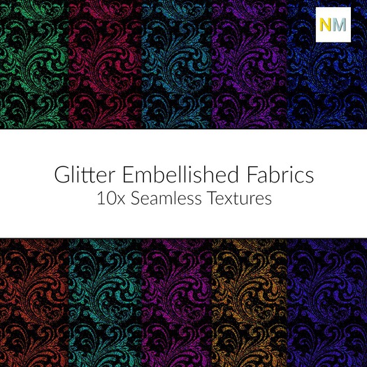 Second Life Marketplace - Glitter Embellished Fabric Textures Full Perm NM