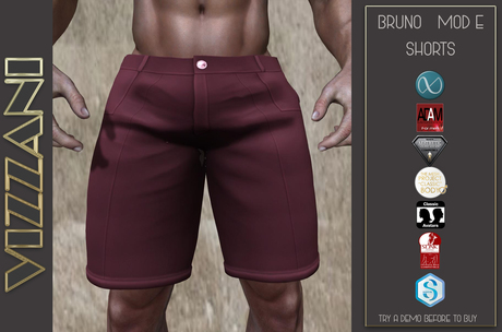 Second Life Marketplace - FANTASTIC SHORT MESH MOD. BRUNO SHORT MOD: E ...