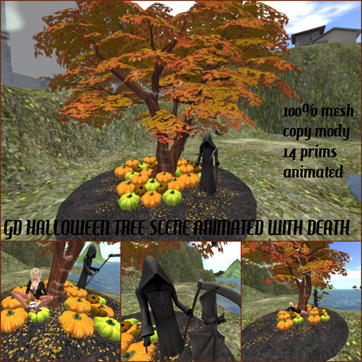 Second Life Marketplace - GD HALLOWEEN TREE SCENE ANIMATED WITH DEATH