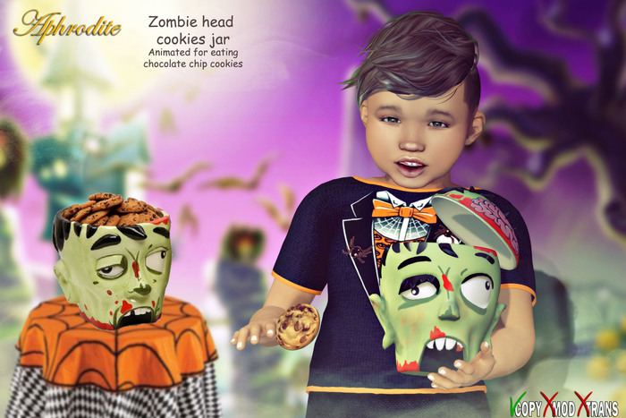 Second Life Marketplace - Aphrodite zombie head cookies jar- Special ...