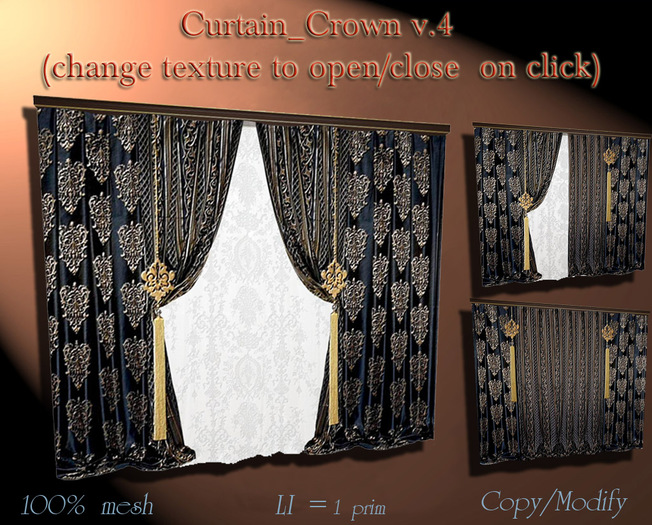 Second Life Marketplace - Curtain_Crown v.4 (change texture to open ...