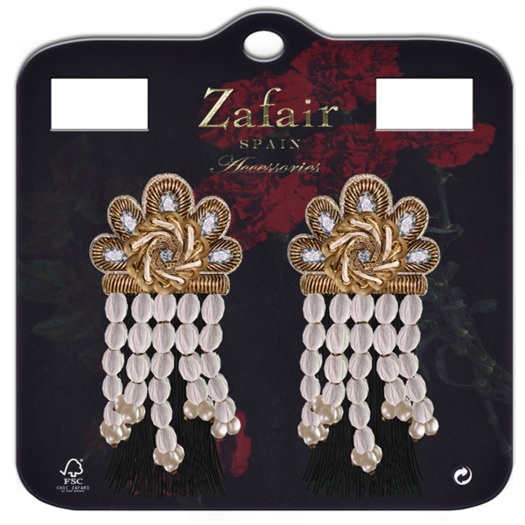 Second Life Marketplace - Zafair - Torero Earrings Embroidery -Gold-