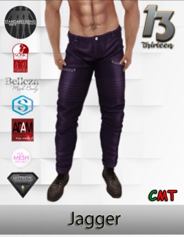 Second Life Marketplace - .:13:. JAGGER - Men's Mesh Leather Pants