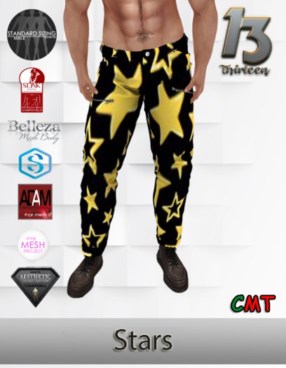 Second Life Marketplace - .:13:. STARS - Men's Mesh Pants