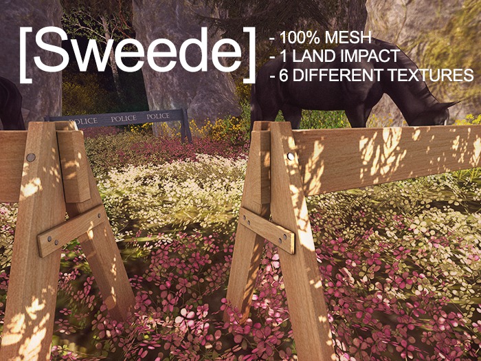 Second Life Marketplace - RETIRED ITEM[Sweede] Wooden Barrier 100% Mesh