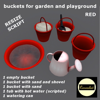 Second Life Marketplace - buckets for garden and playground - RED (with ...
