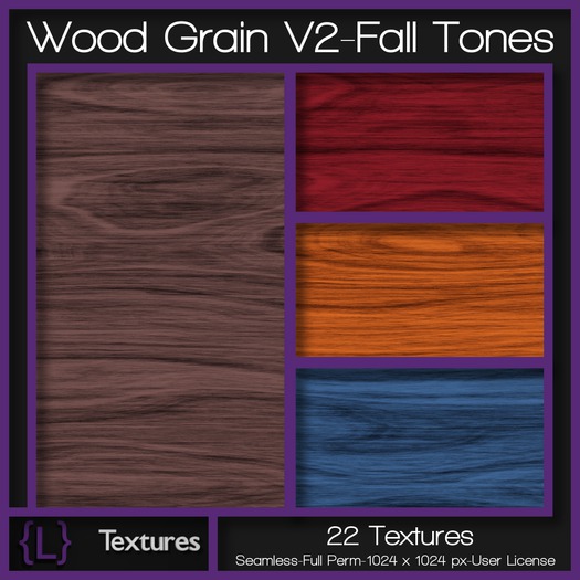 Second Life Marketplace - {L} Wood Grain V2-Fall Tones