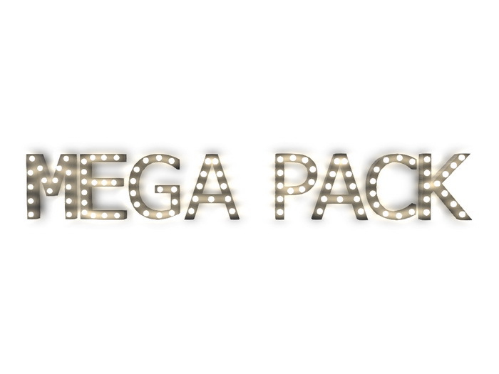 Second Life Marketplace - [Px] "MEGA PACK" Illuminated Light Bulbs Sign