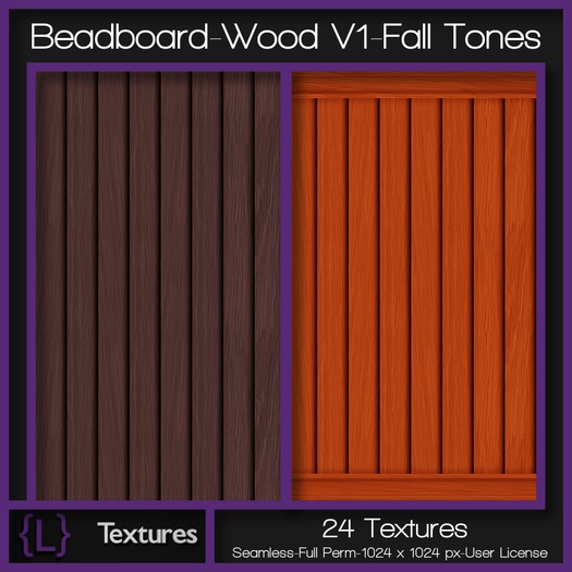Second Life Marketplace - {L} Beadboard-Wood V1-Fall Tones