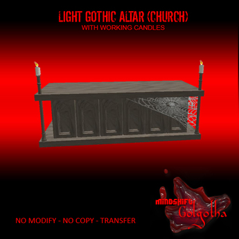 Second Life Marketplace - Mindshift - Light Gothic Altar (Church)
