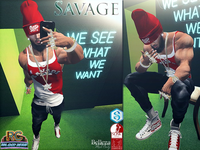 Second Life Marketplace - {RC}Red Savage Slim Outfit