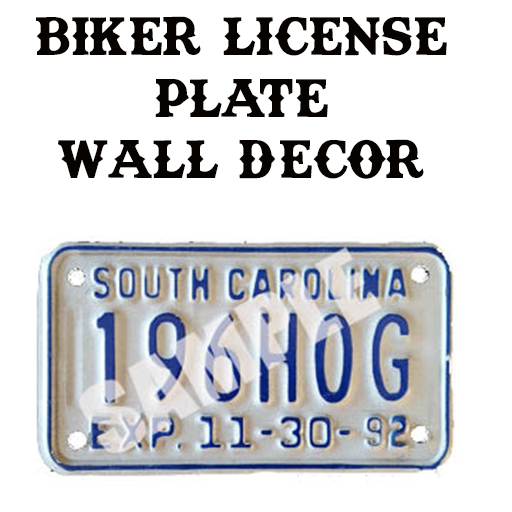 Second Life Marketplace - HOG LICENSE PLATE BIKER WALL DECOR TIN