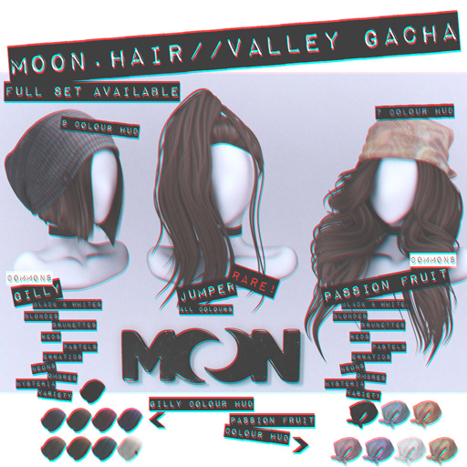 Second Life Marketplace - Moon. Hair // - Erratics - Passion Fruit