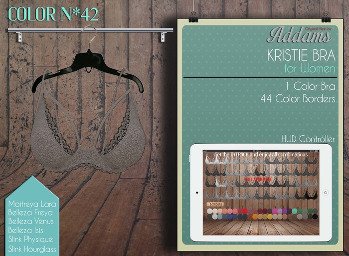 Second Life Marketplace - Addams "Kristie" Mesh Bra for Maitreya, Slink ...