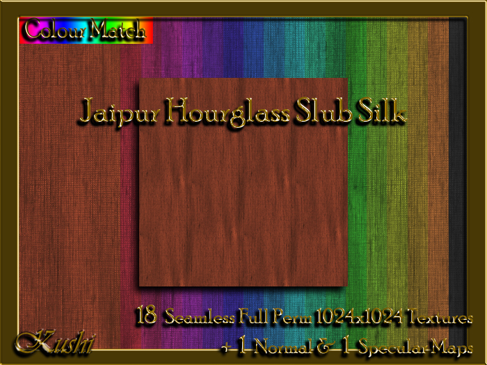 Second Life Marketplace - Jaipur Hourglass SLUB SILK Textures