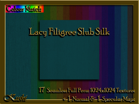 Second Life Marketplace - Lacy Filigree SLUB SILK Solids Seamless Textures