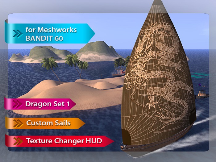 Second Life Marketplace - DRAGON Set 1 Custom Sails Paint - Texture ...