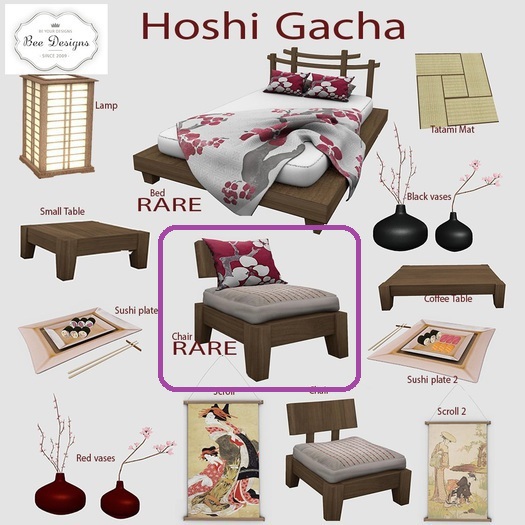 Second Life Marketplace - .:Bee Designs:.Hoshi Gacha chair RARE