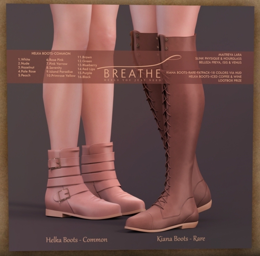 Second Life Marketplace - [BREATHE]-Helka Boots-Red Lips