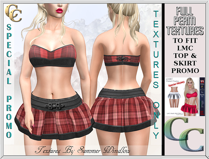 Second Life Marketplace - LMC PROMO SKIRT & TOP TEXTURES-TSL CHECK1- FULL PERM