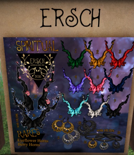 Second Life Marketplace - ERSCH - Spiritual Gacha Horns 01 Green