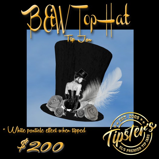 Second Life Marketplace - B&W Top Hat Tip Jar
